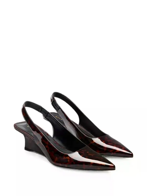 STUART WEITZMAN Vinnie Tortoise-shell Wedge Pumps - Brown
