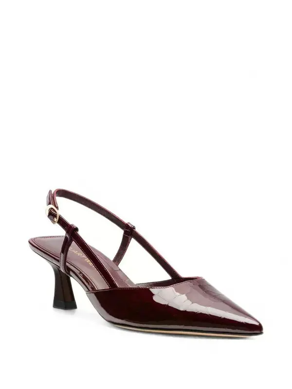 STUART WEITZMAN Vinnie Crocodile-effect Slingback Pumps