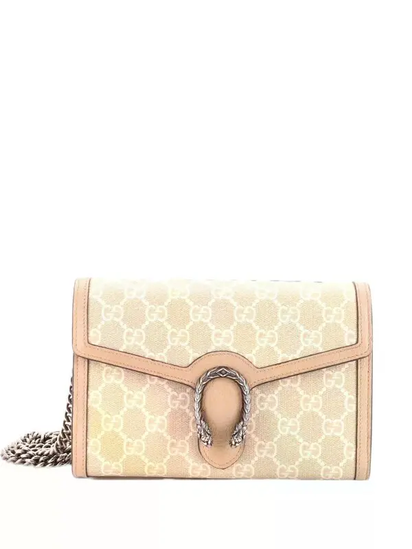 Gucci Dionysus Chain Wallet Gg Coated Canvas Small Crossbody Bag - Neutrals