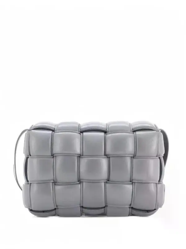 Bottega Veneta Cassette Padded Maxi Intrecciato Leather Crossbody Bag - Grey