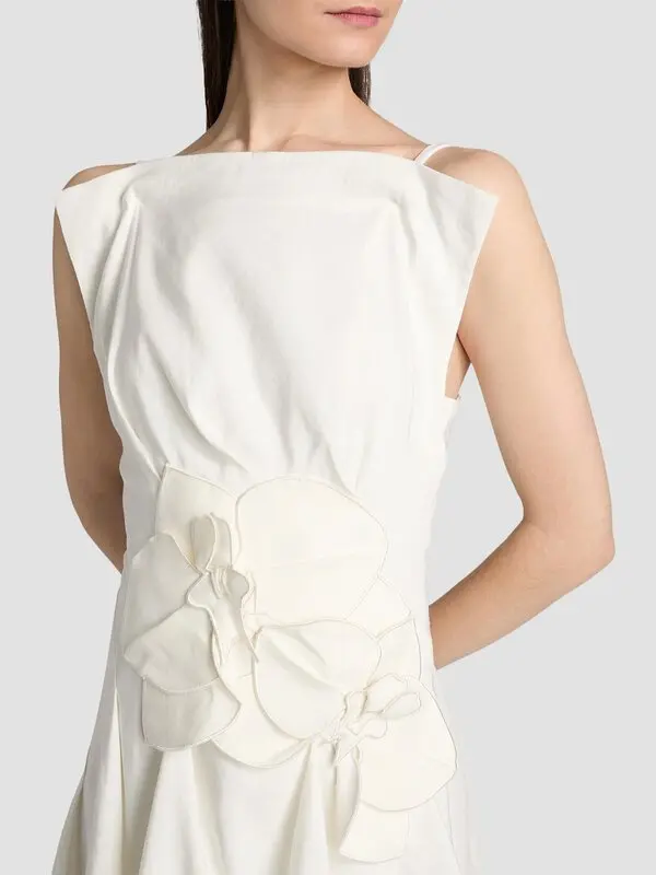 Acler Warra Floral-appliqué Linen A-line Minidress