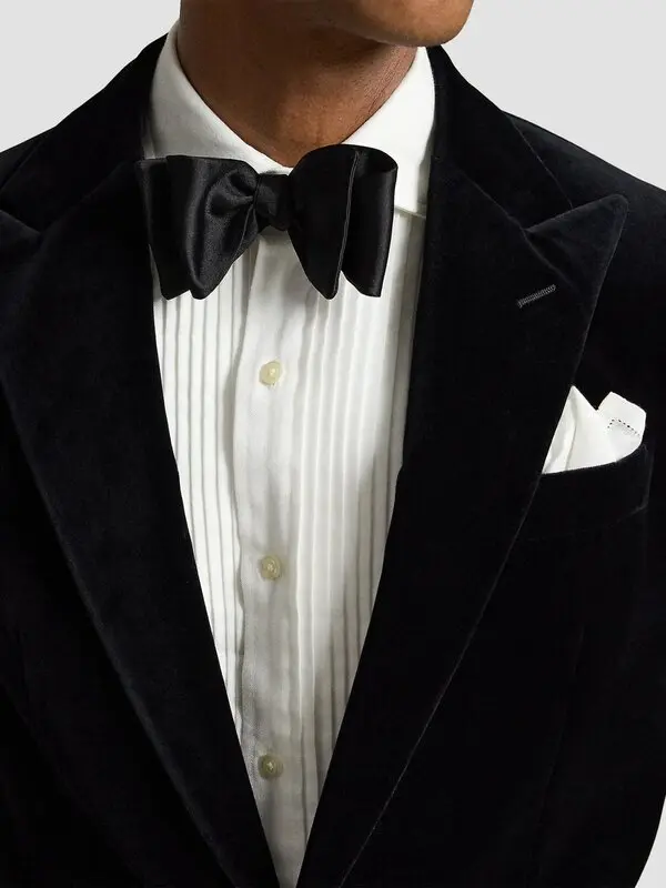 Polo Ralph Lauren Velvet Double-breasted Blazer - Black
