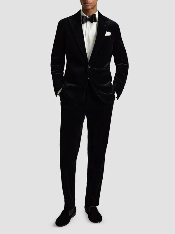 Polo Ralph Lauren Velvet Double-breasted Blazer - Black