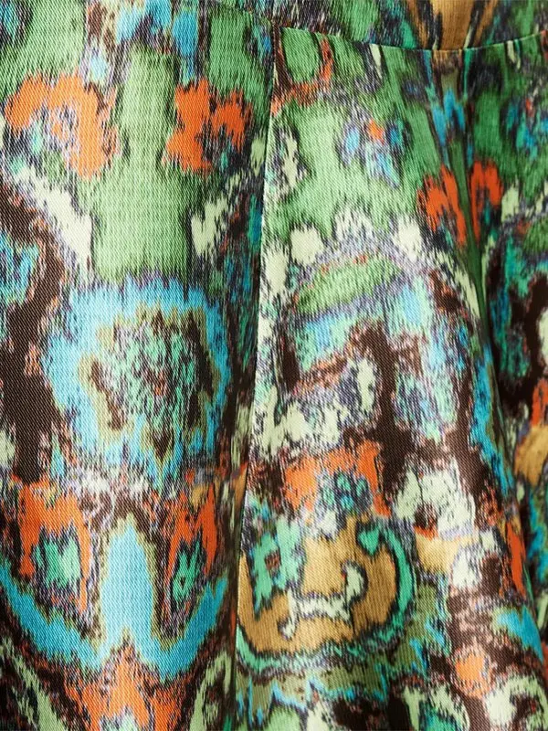 ALEMAIS Charlotte Printed Cotton Velvet Drop-waist Gown