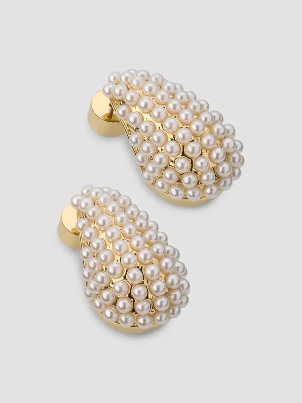 KENNETH JAY LANE 18k-gold-plated & Imitation Teardrop Earrings