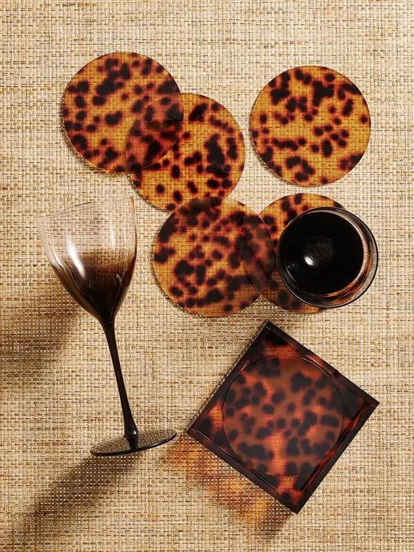 KIM SEYBERT Tortoise Coasters 6-piece Set