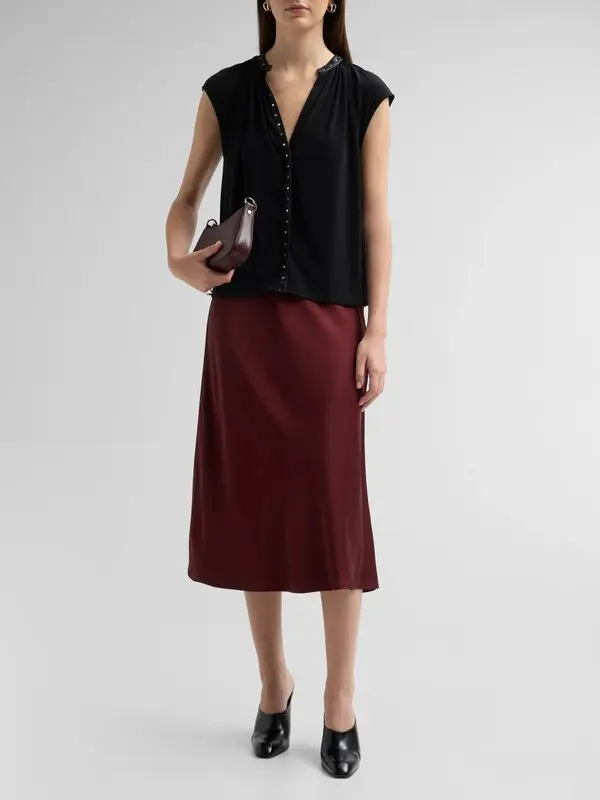 Vince Cap-sleeve Studded Jersey Top