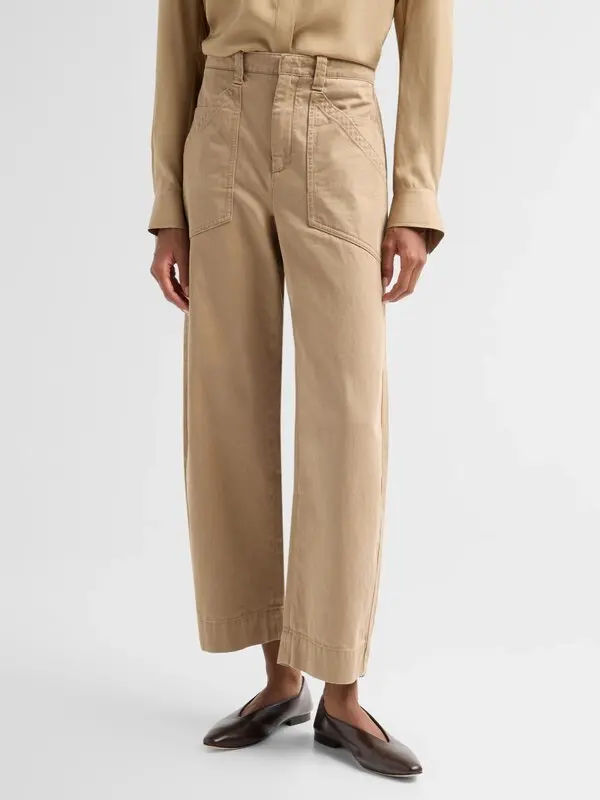 Vince Washed Cotton Utility Crop Pants - Carmello