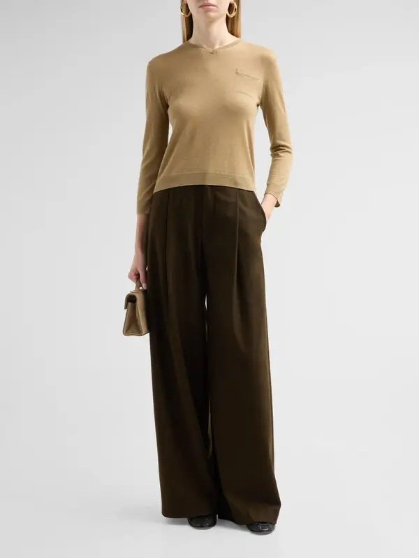 Vince Shrunken V-neck Cashmere-silk Knit Top - Carmello