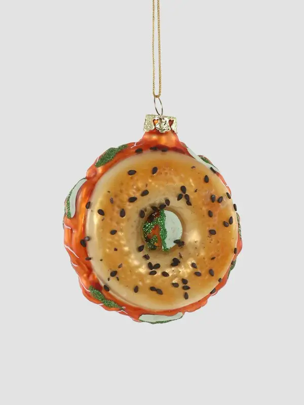 CODY FOSTER & CO Bagel With Lox Glass Ornat - Multi