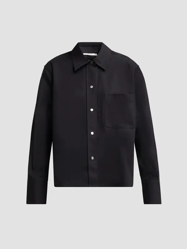 Vince Cotton Snap-front Shirt - Black