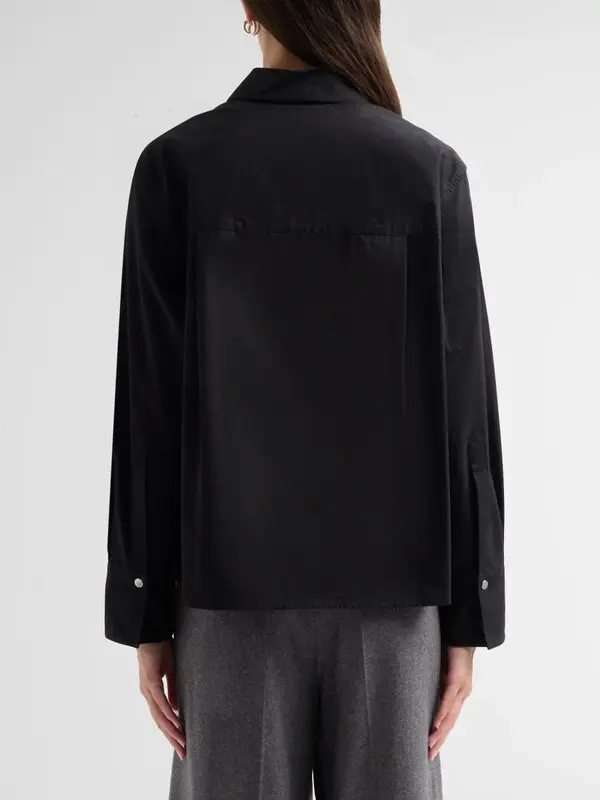 Vince Cotton Snap-front Shirt - Black