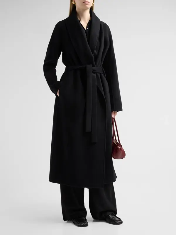 Vince Wool-cashmere Tie-waist Longline Coat