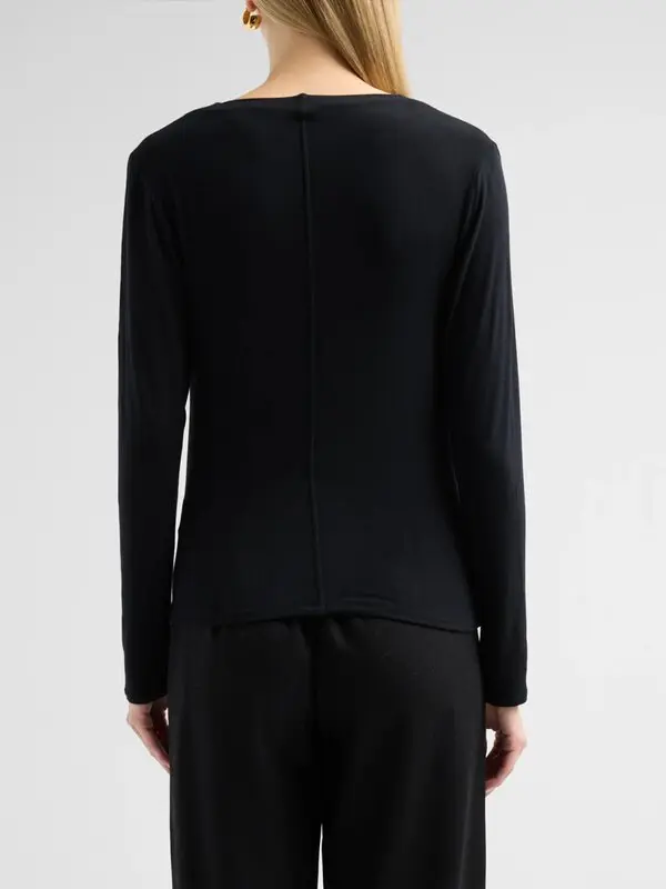 Vince Long-sleeve Cowlneck Top - Black
