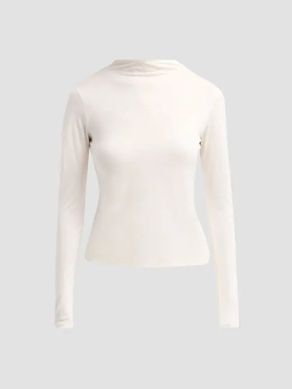 Vince Tie-detail Fitted Jersey Top - Ivory