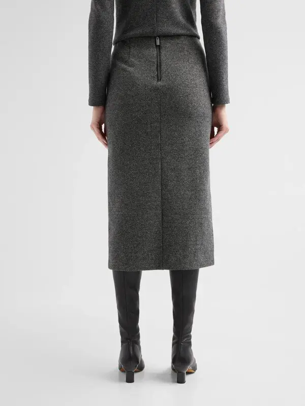 Vince Micro-houndstooth Cotton-blend Jacquard Skirt