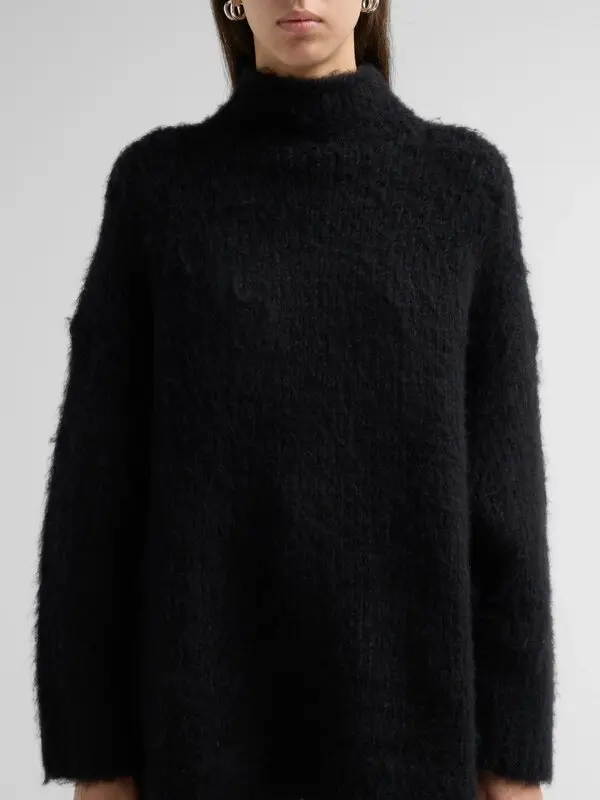 Vince Mock Turtleneck Brushed Wool-blend Oversized Sweater