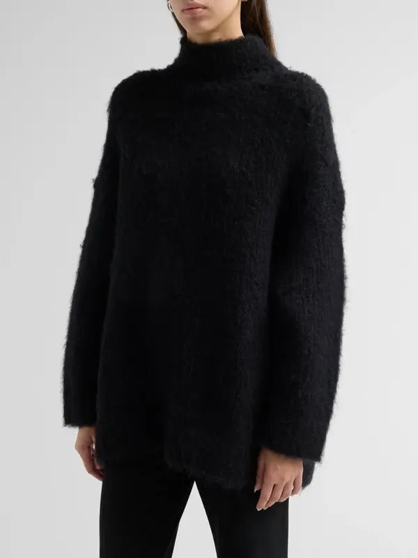 Vince Mock Turtleneck Brushed Wool-blend Oversized Sweater