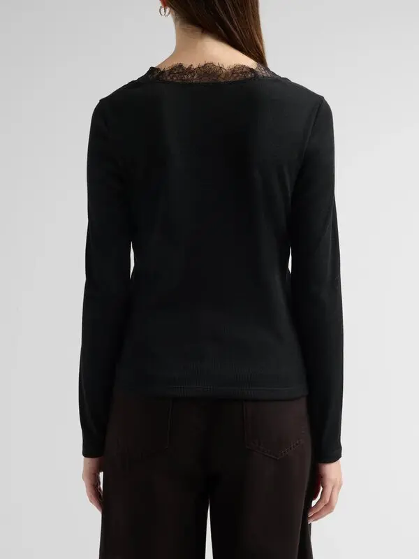 Vince Lace-trimmed Long-sleeve Top