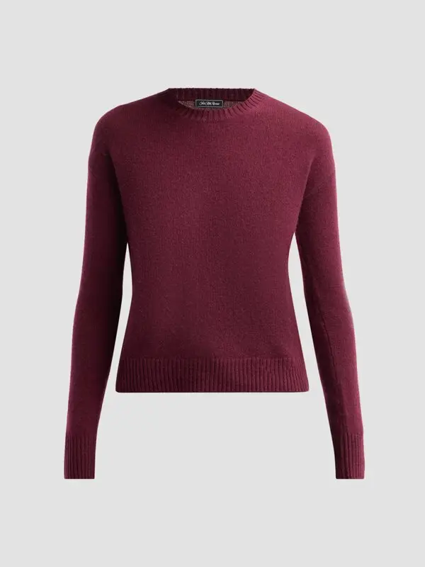 SAKS FIFTH AVENUE Basic Cashmere Easy Crewneck Sweater - Wine