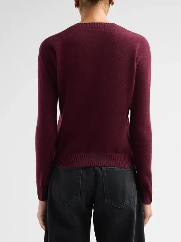 SAKS FIFTH AVENUE Basic Cashmere Easy Crewneck Sweater - Wine