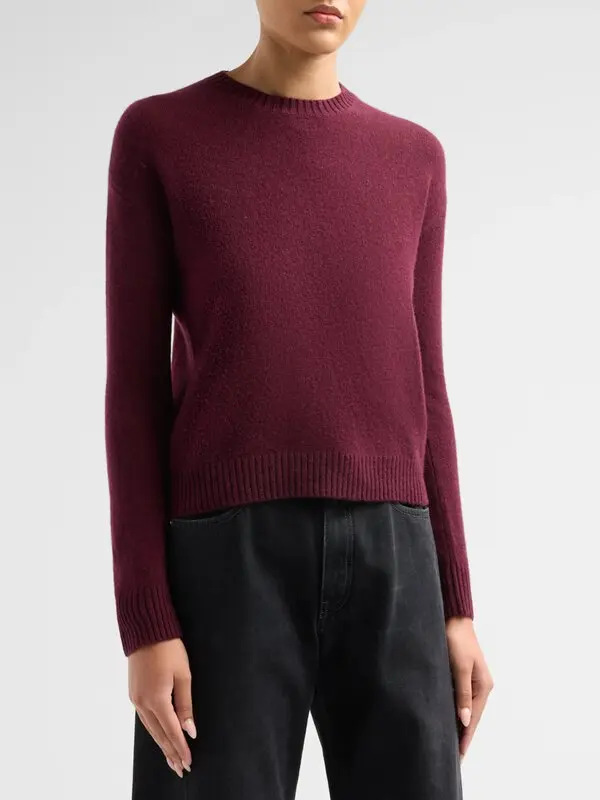 SAKS FIFTH AVENUE Basic Cashmere Easy Crewneck Sweater - Wine