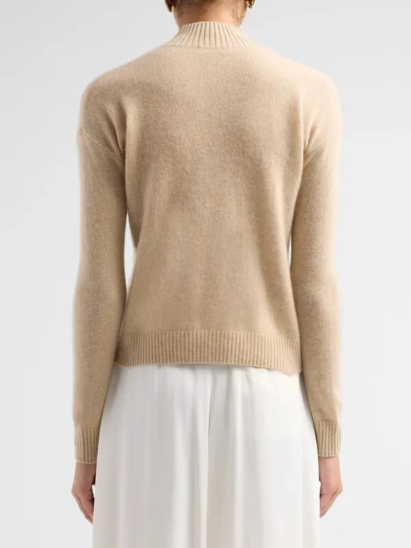 SAKS FIFTH AVENUE Basic Cashmere Mock Turtleneck Sweater - Sand