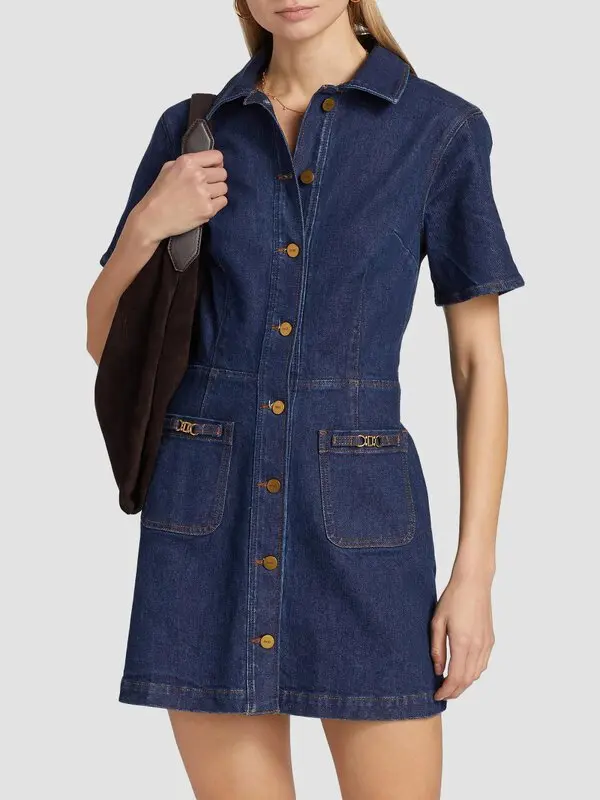 Paige Cletine Denim Mini-shirtdress