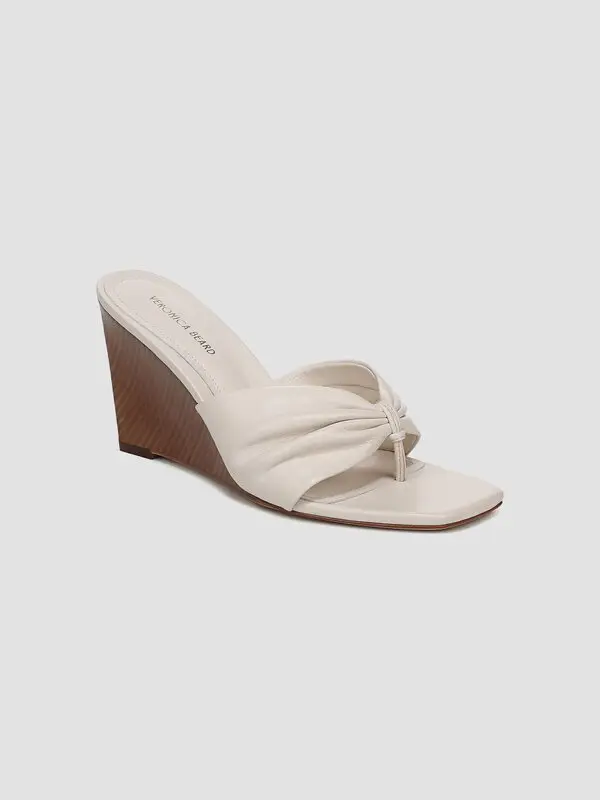 Veronica Beard Tullia Leather 85mm Wedge Sandals