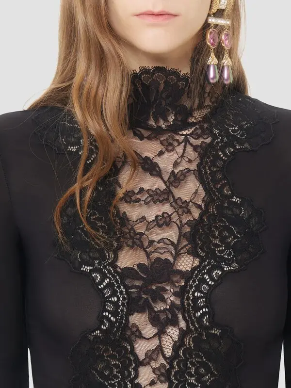Valentino Garavani Jersey Bodysuit With Lace