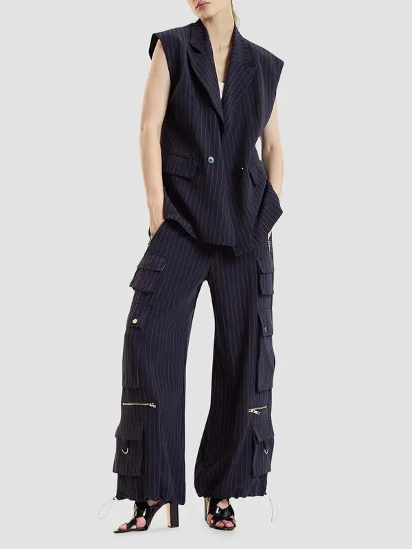Cynthia Rowley Oversized Double-breasted Vest