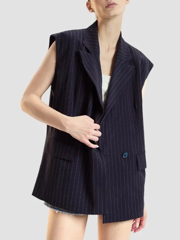 Cynthia Rowley Oversized Double-breasted Vest