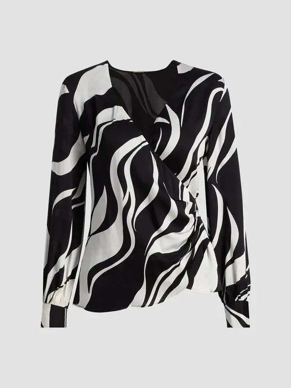 Elie Tahari The Estelle Abstract Print Silk-blend Top - Wildside