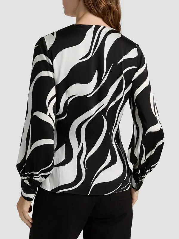 Elie Tahari The Estelle Abstract Print Silk-blend Top
