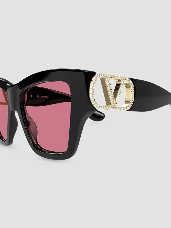 Valentino Garavani V Logo Vg0052s V Combi 53mm Crystal Butterfly Sunglasses