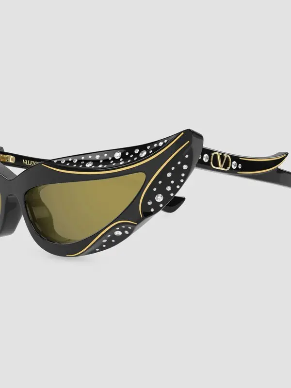 Valentino Garavani V Logo Vg0073s La Gattara 56mm Crystal Directional Sunglasses