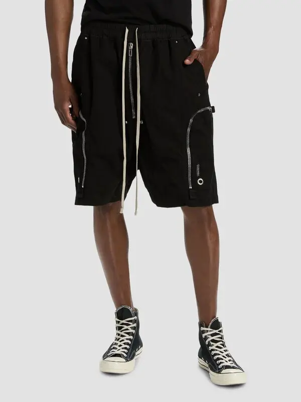 Rick Owens Bauhaus Pods Drawstring Denim Shorts