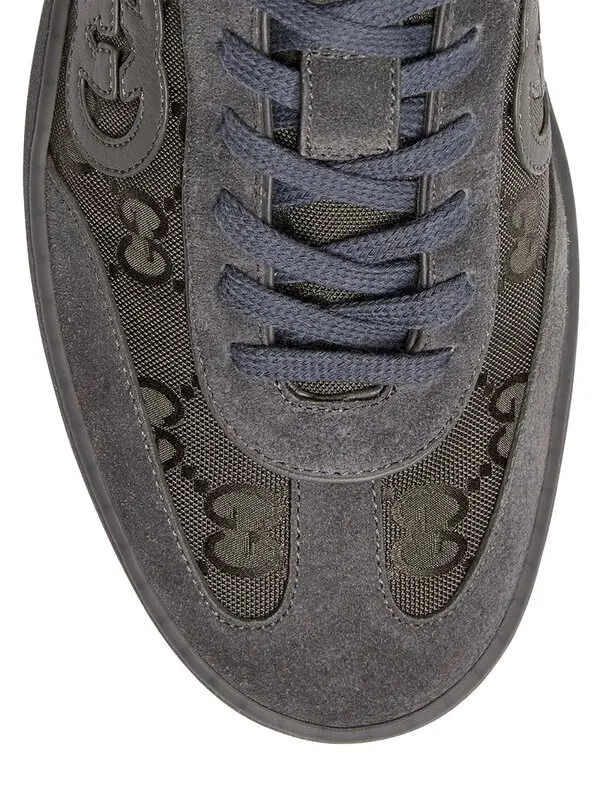 Gucci G74 Logo Canvas & Suede Sneakers