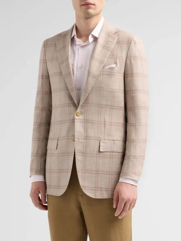 Kiton Plaid Cashmere-blend Jacket
