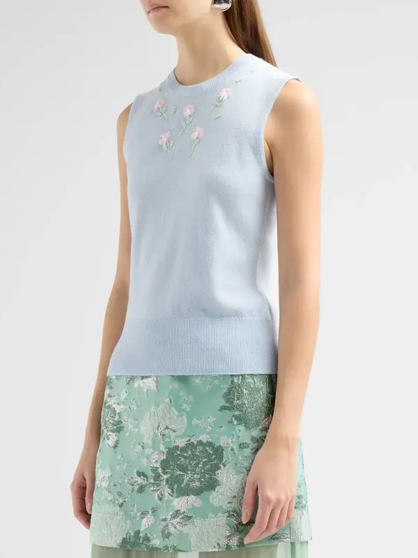 AKNVAS Dahlia Floral Wool-blend Tank