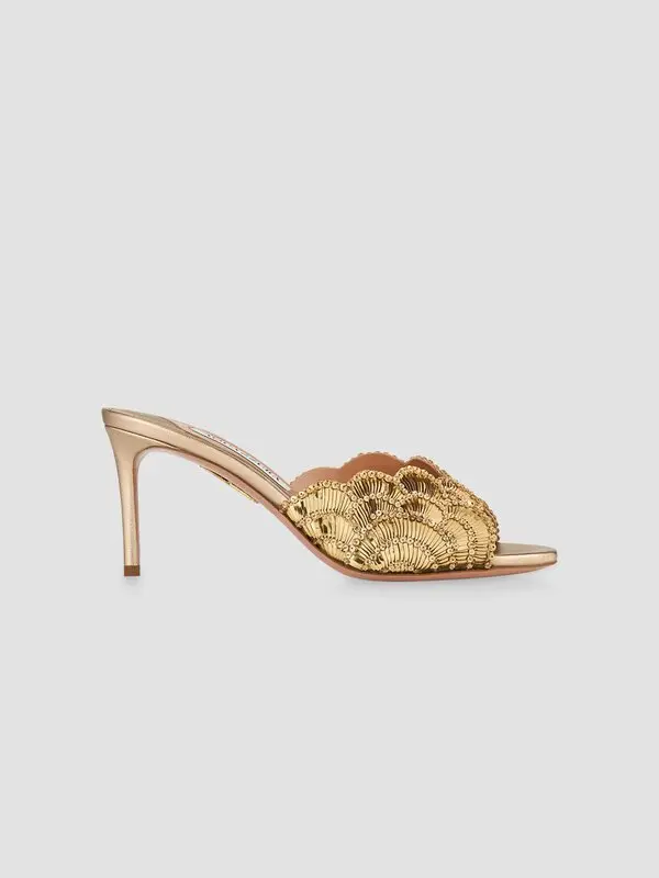 AQUAZZURA Ce Soir 75mm Leather Mules - Light Copper