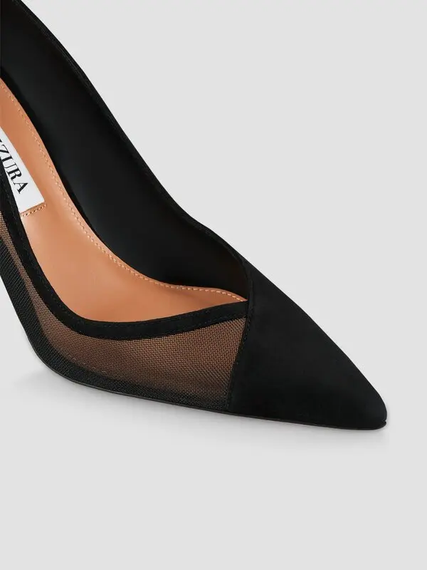 AQUAZZURA Studio 85mm Suede & Mesh Pumps
