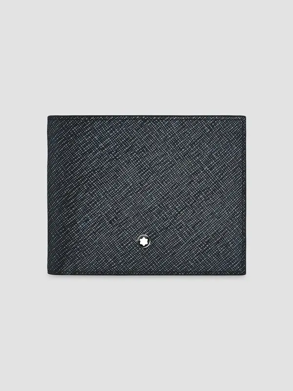 Montblanc Sartorial Two-tone Embossed-leather Bifold Wallet - Blue