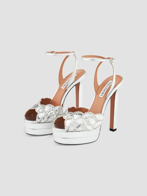 AQUAZZURA Ce Soir Sandal 130mm Leather Platform Sandals