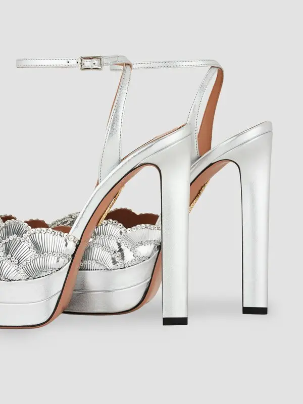 AQUAZZURA Ce Soir Sandal 130mm Leather Platform Sandals