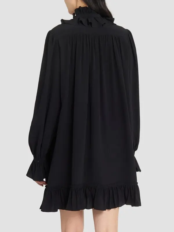 Chloé Ruffle Silk Crepe Minidress