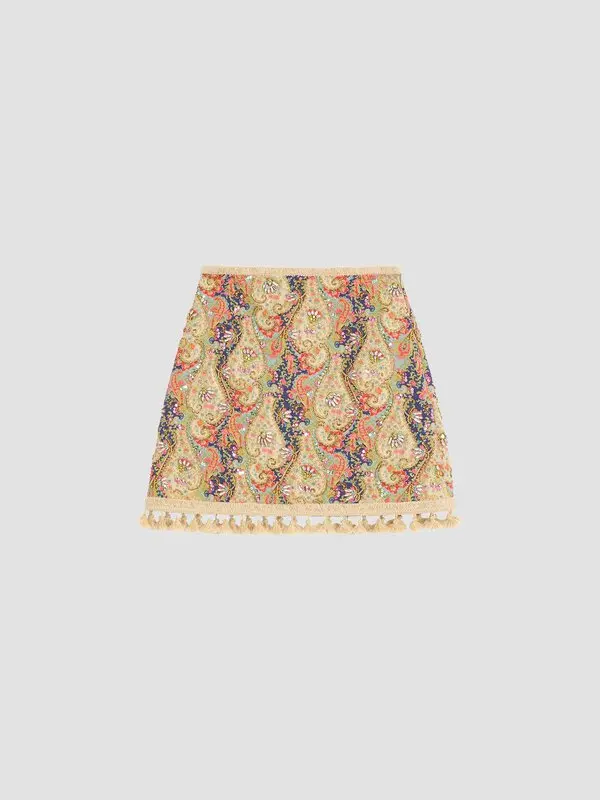 Valentino Garavani Embroidered Skirt On Piquet - Multicolor