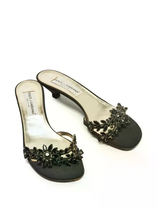 Dolce & Gabbana Crystal-embellished Sandals - Black