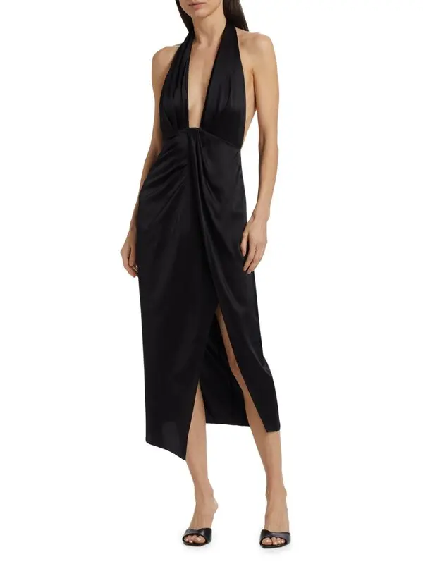 Ramy Brook Nan Draped Stretch Silk Dress