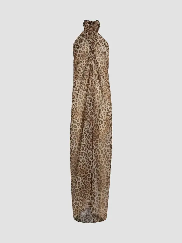 Ramy Brook Aari Leopard Convertible Cover-up Dress - Light Leopard